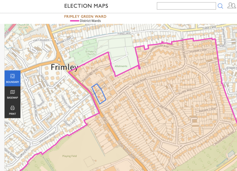 Boundary between the Wards of Frimley Green and Frimley - Stuart Black